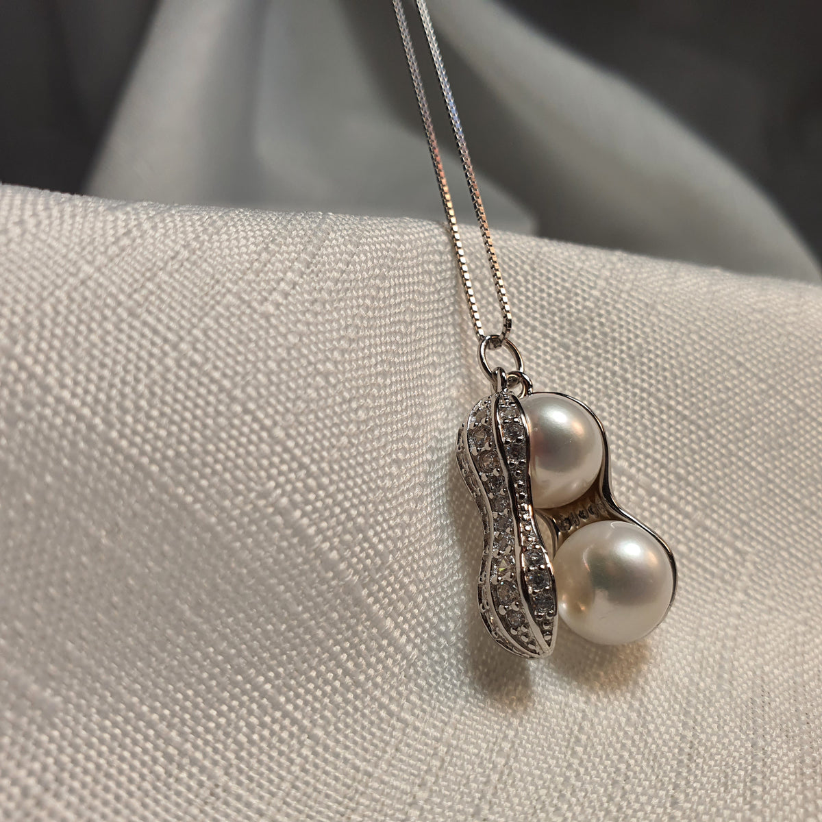 Peanut Freshwater Pearl Necklace, Sterling Silver | Amis pearl